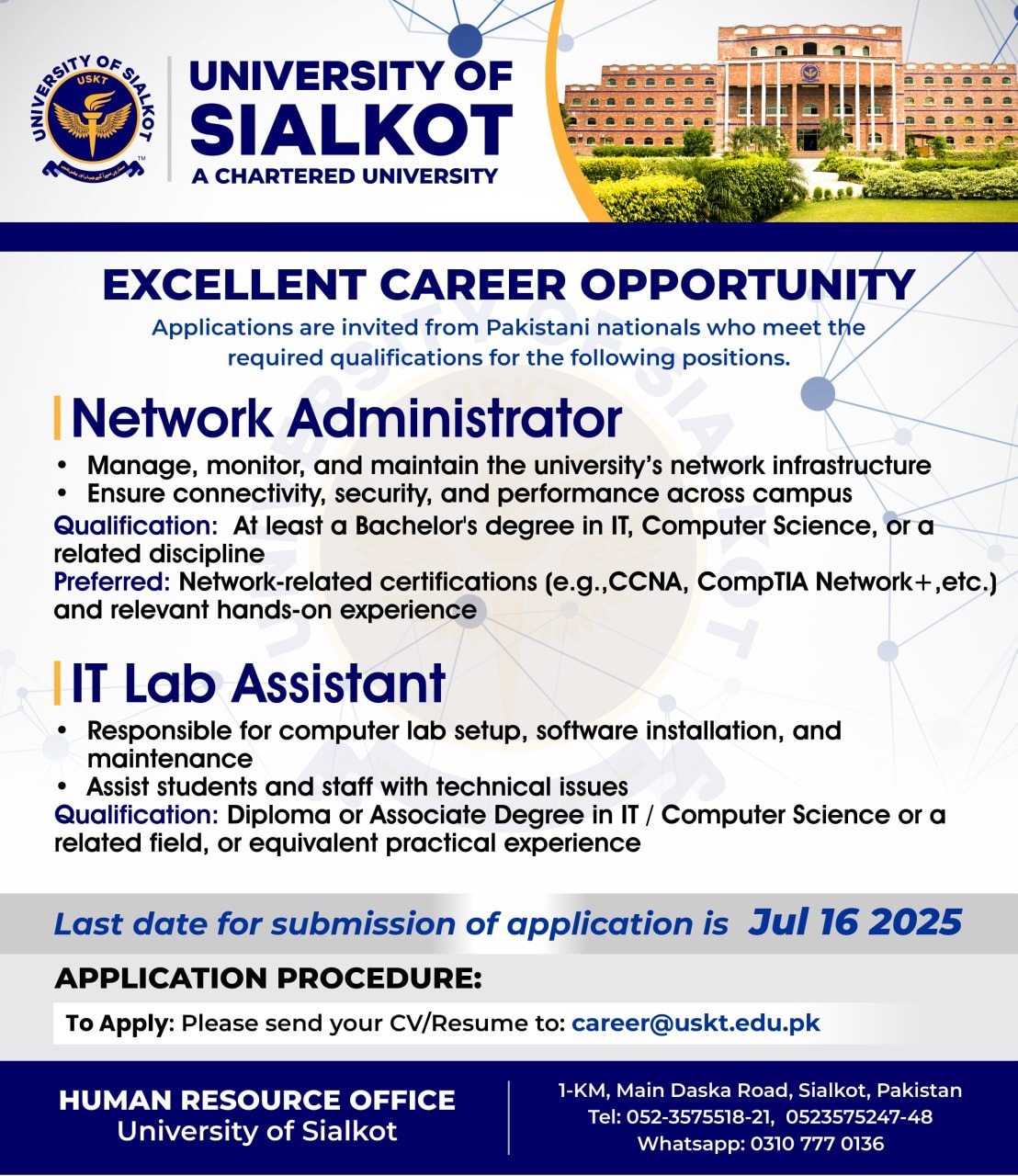 University of Sialkot (USKT) | Official Website
